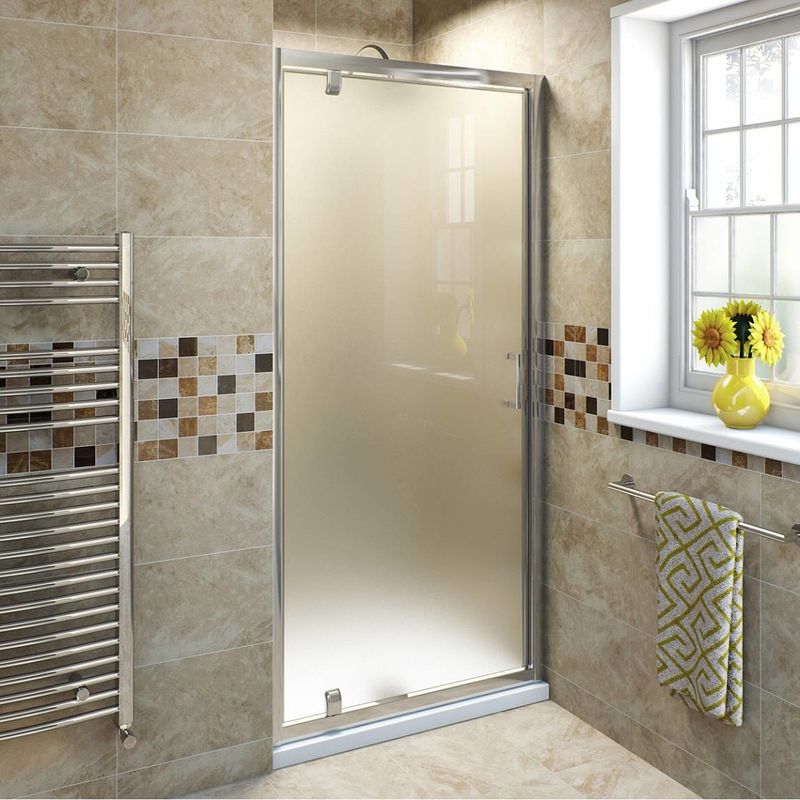 Safety Sound Insulation Privacy Glass Frosted Shower Doors Fine 4024