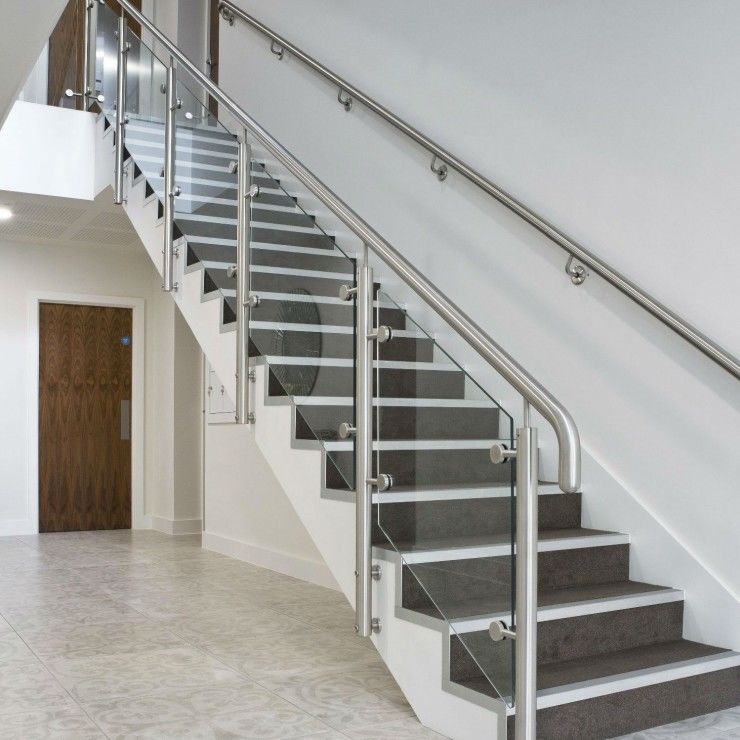 Frameless Glass Railing For Deck , Internal Staircase Glass Balustrade ...