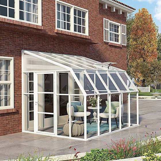 Garden Curved Glass Roof Sunroom Inclined Roof Glass House Energy ...